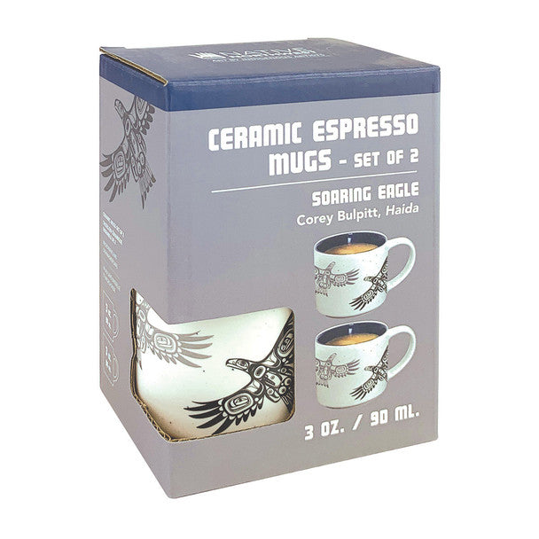 Ceramic Espresso Cup Set of 2 - Soaring Eagle by Corey Bulpitt (Ta’kii ...
