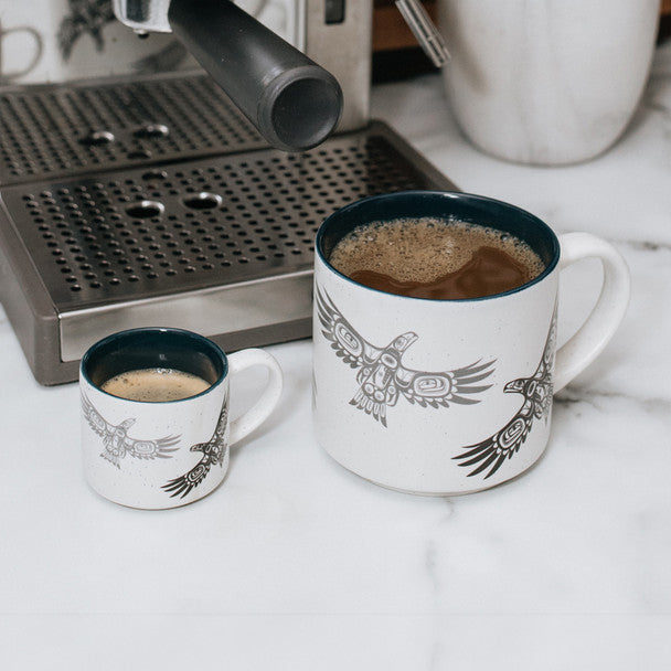 Ceramic Espresso Cup Set of 2 - Soaring Eagle by Corey Bulpitt (Ta’kii ...