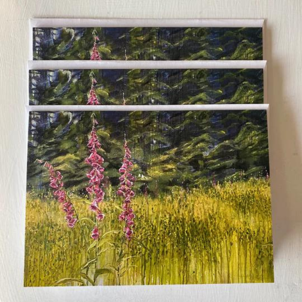BC Art Greeting Card - Gambier Island Foxgloves by Heidi The Artist ...
