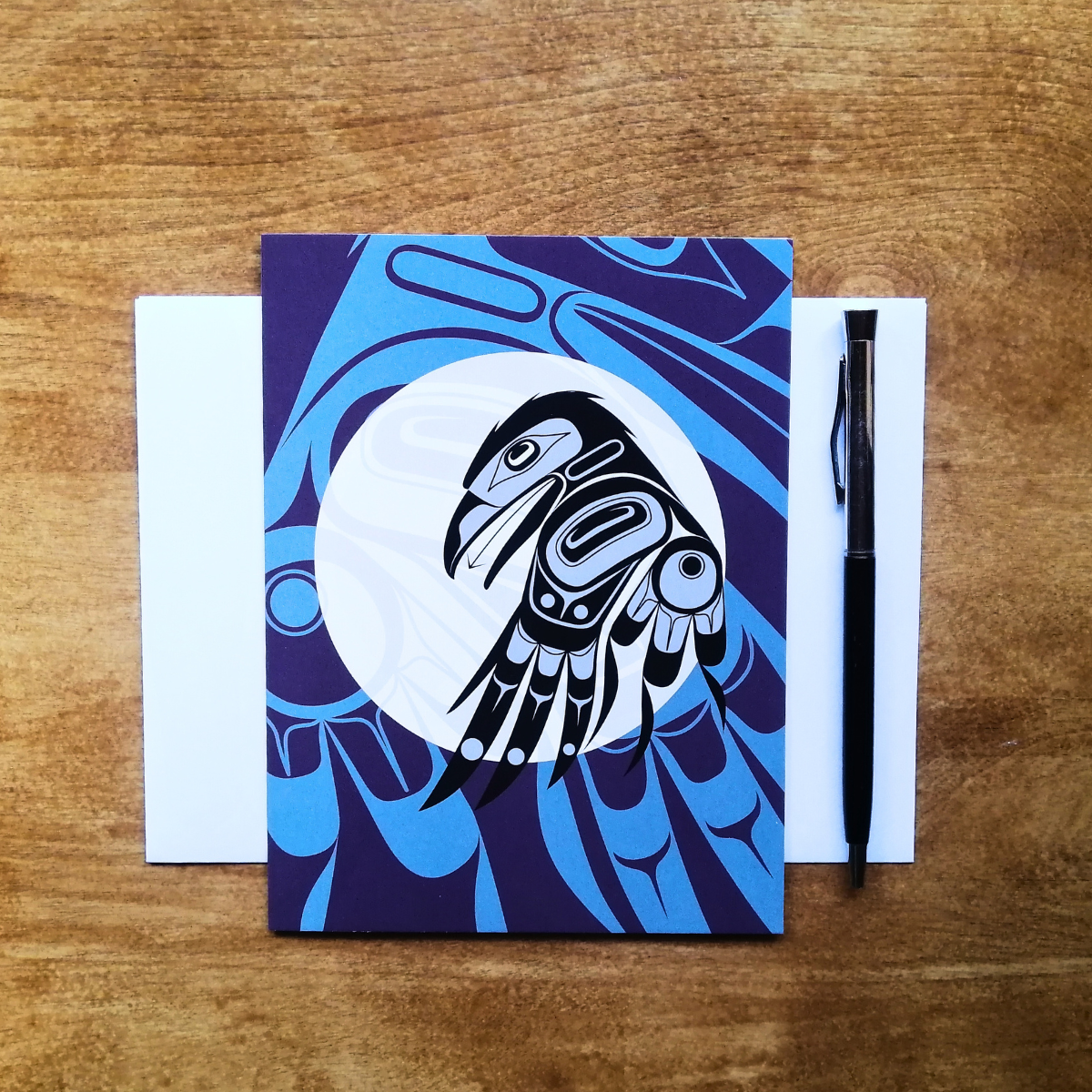 Indigenous Art Greeting Card - Raven Moon by Allan Weir – All The Good ...