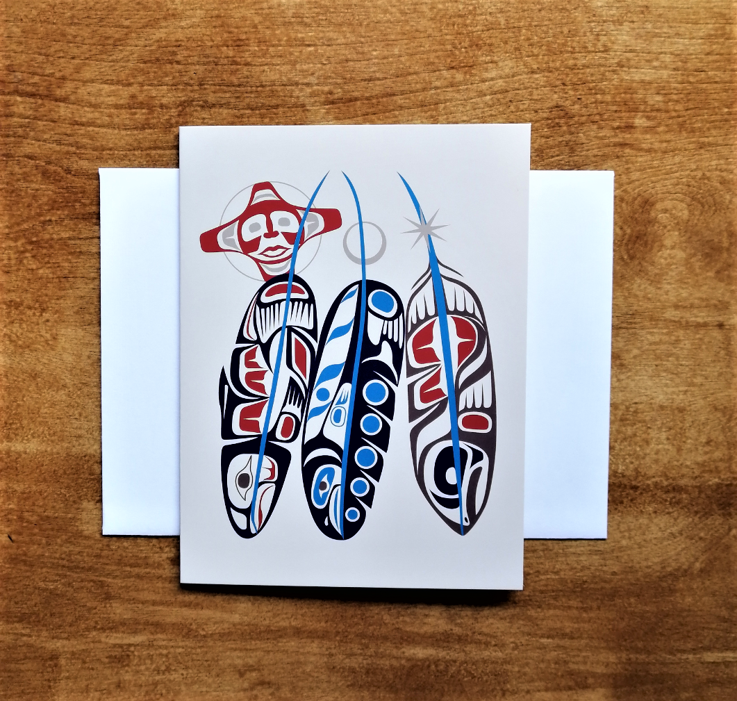 BC Art Greeting Card - Salmon Life Cycle (Feathers) by Paul Windsor ...