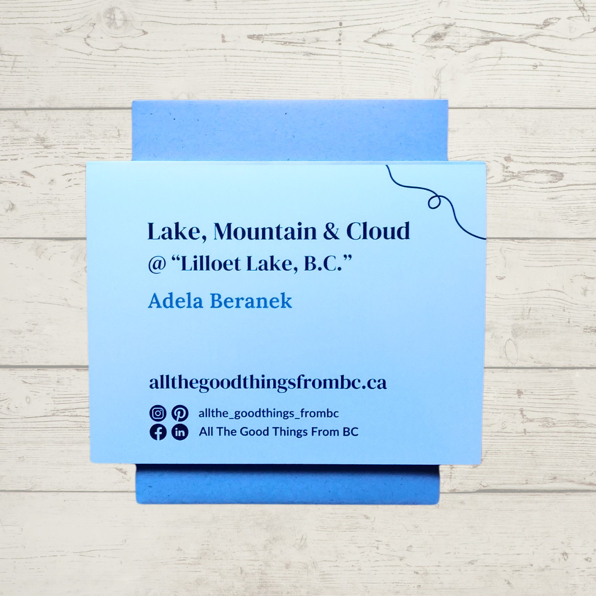 BC Art Greeting Card - Lake, Mountain & Cloud at Lilloet Lake by Adela ...