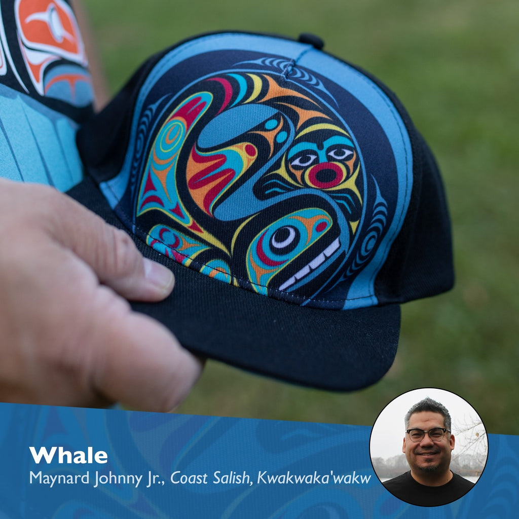 Native Northwest Snapback Hat - Whale by Maynard Johnny Jr. – All The ...