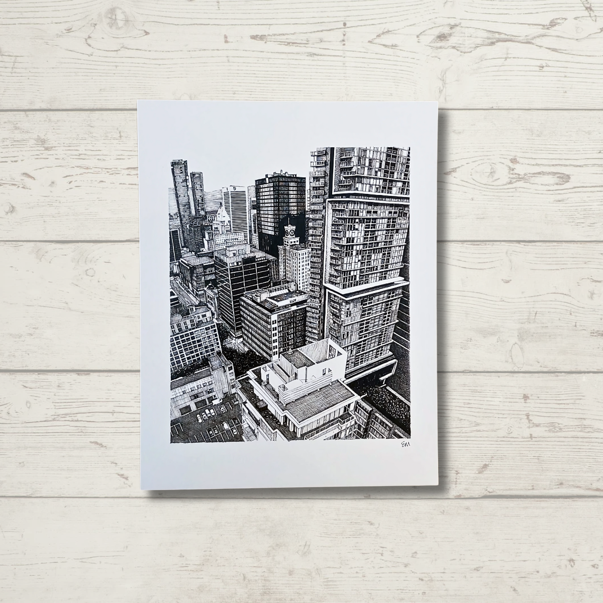 Vancouver Wall Art Print - Downtown Drama by Elaine Morrow (Small Pape ...