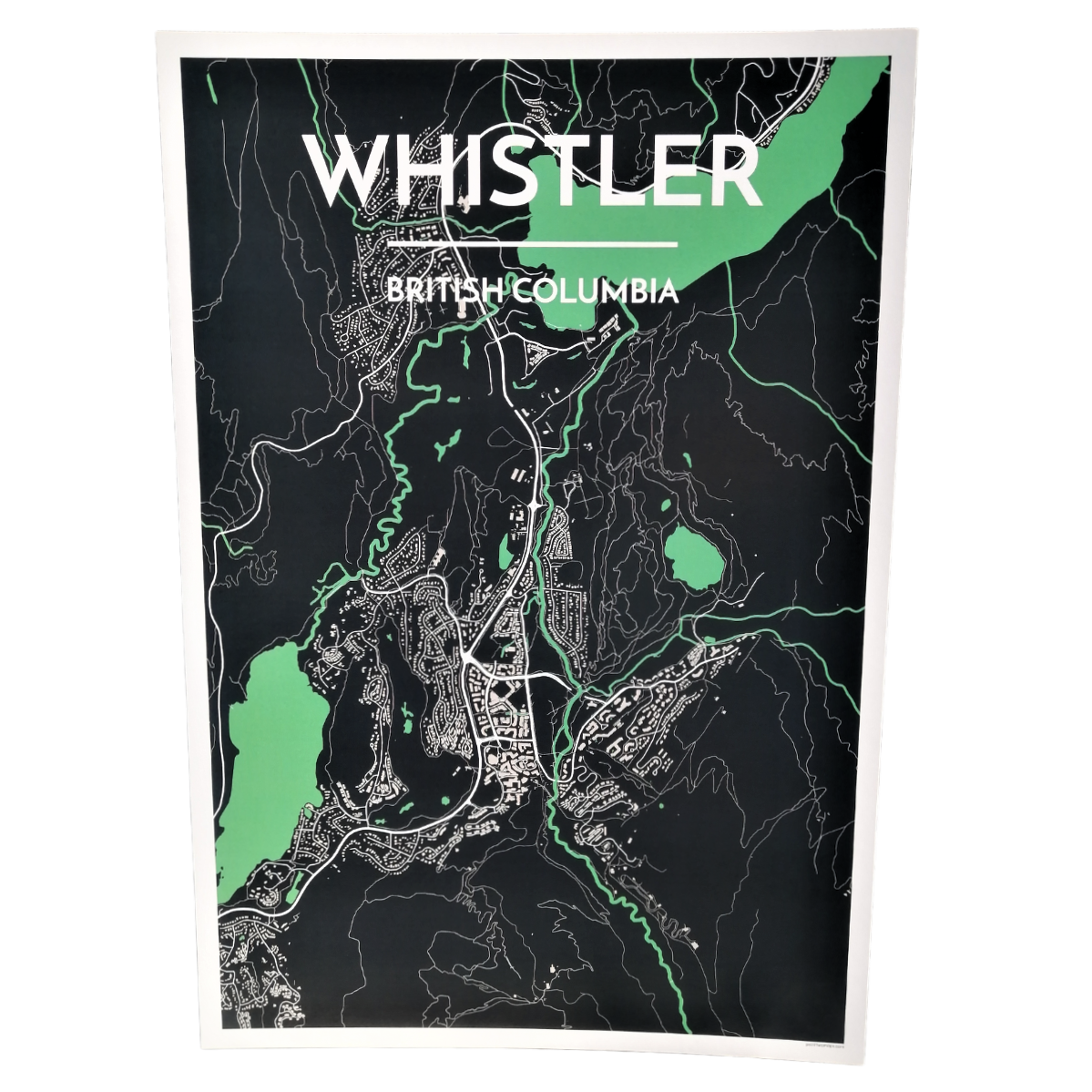 BC Wall Art Print - Whistler Map (Large Paper Art Print) – All The Good ...